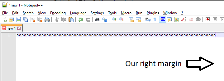  How To Add Vertical Line As Right Margin In Notepad Dirask