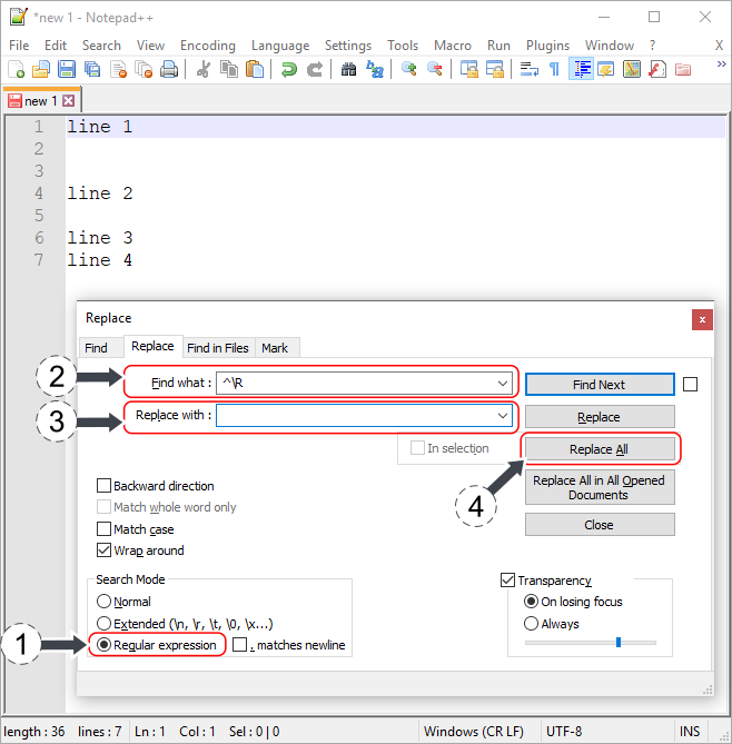  Remove Empty Lines With Regex In Notepad Dirask