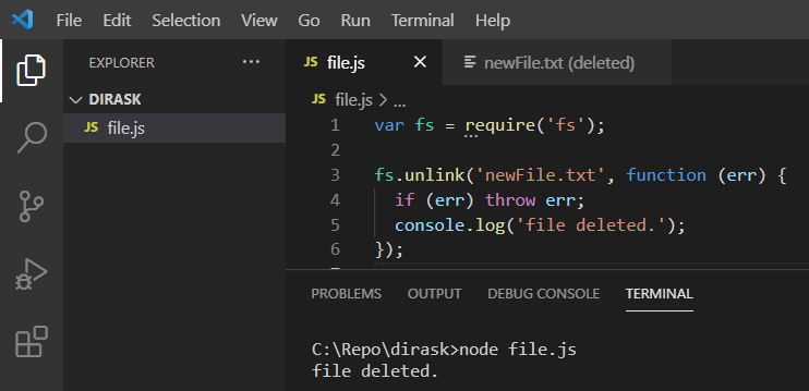  Node js Delete Files fs unlink Method Dirask