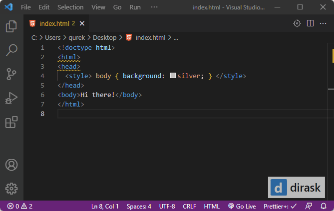  VS Code Format Html Code Dirask